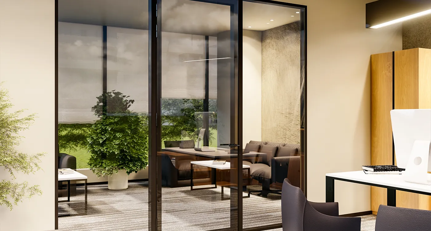 ADS - 100mm Flush Glazed Door - Apton Partitioning